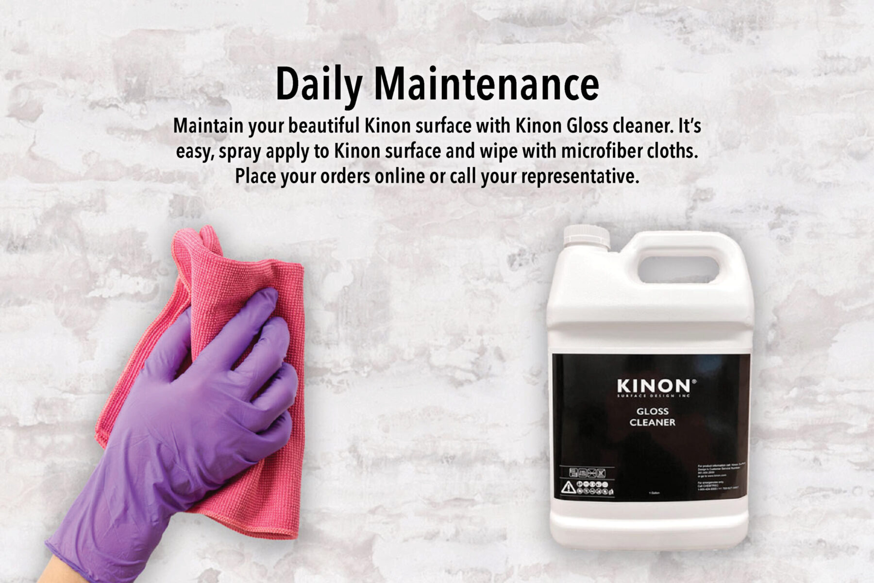 Care, Sanitize & Maintenance - Kinon Surface Design Inc.