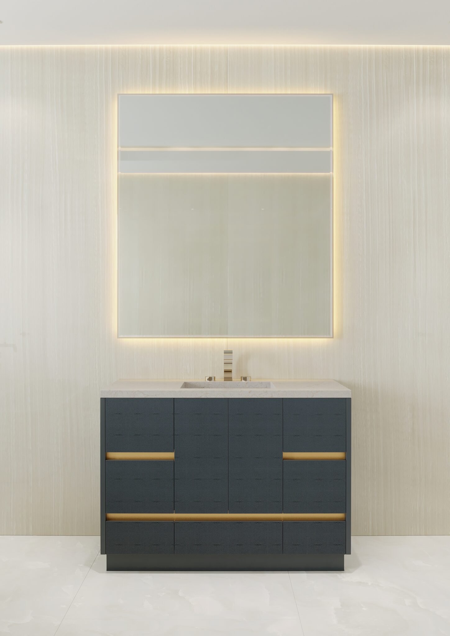 Ana Bathroom Vanity #01 - Vanity Only - Kinon Surface Design Inc.