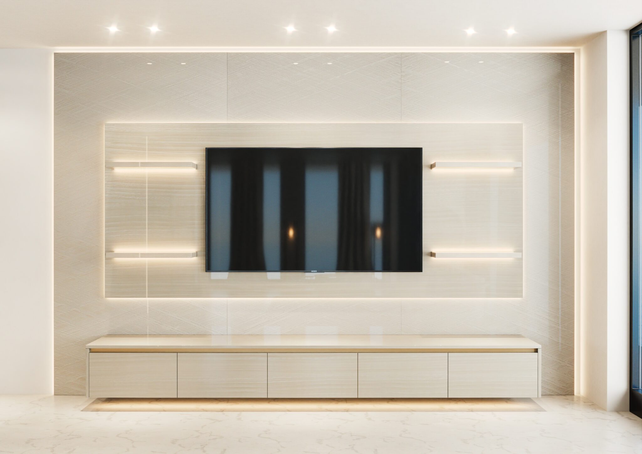 Andrew TV Wall Unit #01 - Kinon Surface Design Inc.