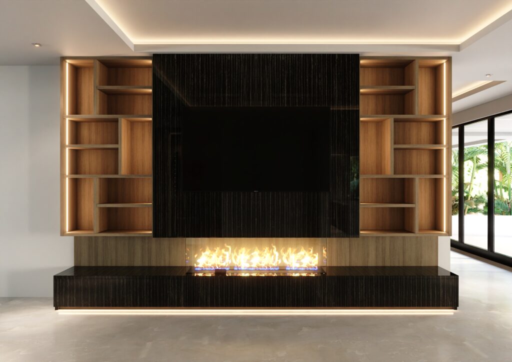 Lucas TV Wall Unit with Console #01 - Kinon Surface Design Inc.